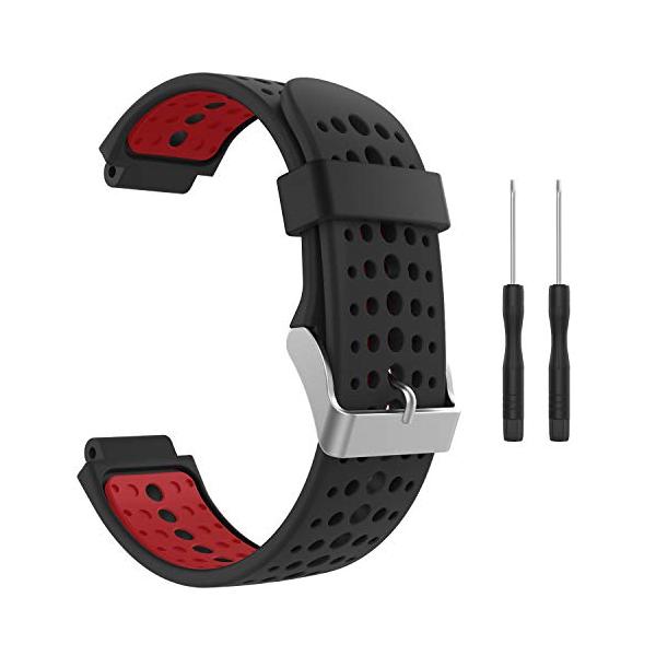 Garmin Forerunner 235/220/230/620/630 / 735XT スマートウォッチを向けに設計された交換用バンド。（スマートウォッチ含まれておりません）アレルギー対応なニッケルフリーステンレス鋼で作られた革新的なピ...