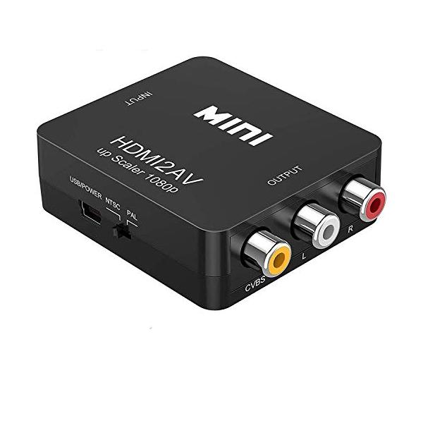 「HDMI to RCA 変換」ミニサイズのHDMI2AVコンバーターは、HDMI映像信号をアナログコンポジット(RCA)に変換することができます。※逆方向(AV to HDMI)にはご使用できません。「様々なシーンで活躍」HDMI端子の無...