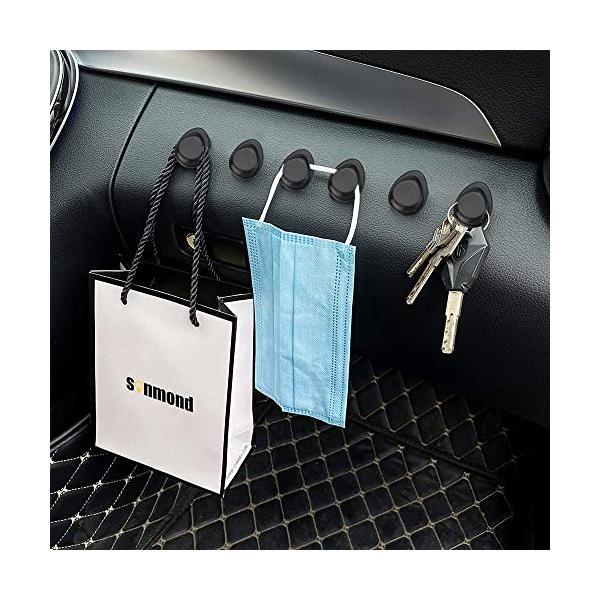 ??【高品質素材】:車用 ミニフックはPCとABS素材でできており、耐久性があり頑丈で、脱落しにくく、安全で毒性がなく、独特の臭いがなく、しっかりとくっつきやすく、変形、裂け、破損が容易ではなく、長期間使用できます。フックの表面は滑らかで触...