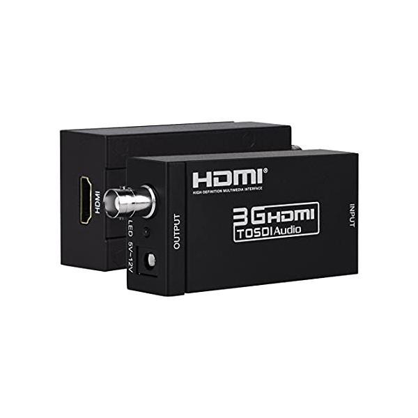 【HDMIからSDIへのコンバーター】HDMI to SDI コンバーターを使用すると、HDMI信号をSDIディスプレイに表示しながら、SD-SDIから3G-SDI 2.970 Gbit / sまでの高ビット率を確保して、損失のない高解像度...