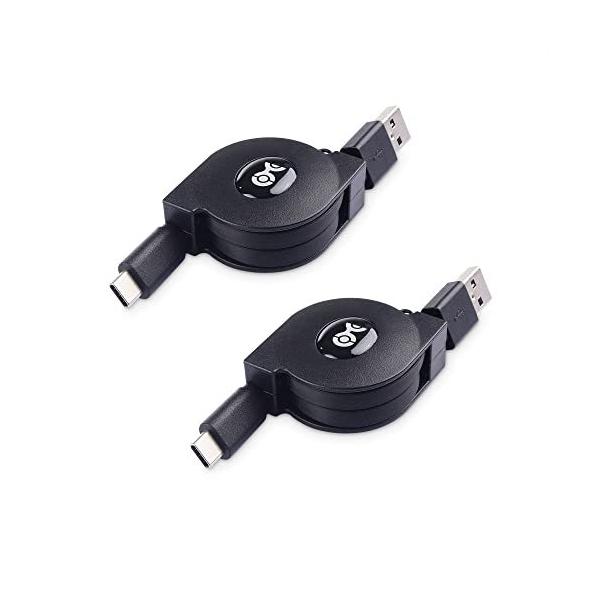 【巻取り式ケーブル】巻取り式USB Type-Cケーブルは自由に長さを調整できるため、1mのケーブルが縮んだ状態では約10cmですので、ポケットに入れても気にならない程度です。絡まることのないUSB Type A USB Type C巻き取...