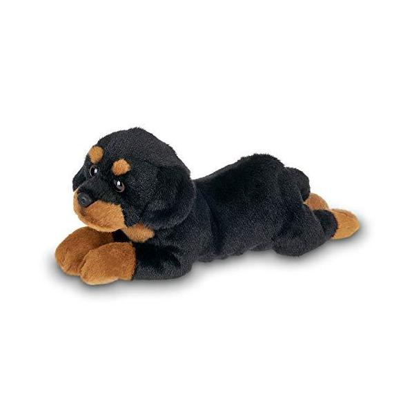 L' GUNNER THE ROTTIE: かわいらしくキュートな長さ8インチの小さなロットウェイラーぬいぐるみ。柔らかい毛皮、甘い表情豊かな顔、柔らかいフロッピーボディ。リアル: 高品質のフラシ天素材、エアブラシのディテールと表情豊かな顔...