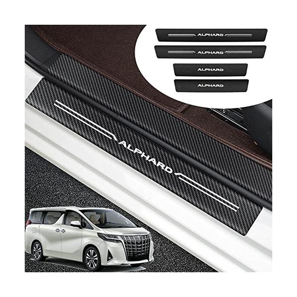 【対象機種】：トヨタ アルファード Toyota Alphard 30系2015年1月~現行【素材】：傷つきにくく耐久性に優れ、革の靭性に優れた特殊カーボンファイバーレザーを採用し、ボディの曲面の高さに合わせて敷居にフィットします。【製品の...