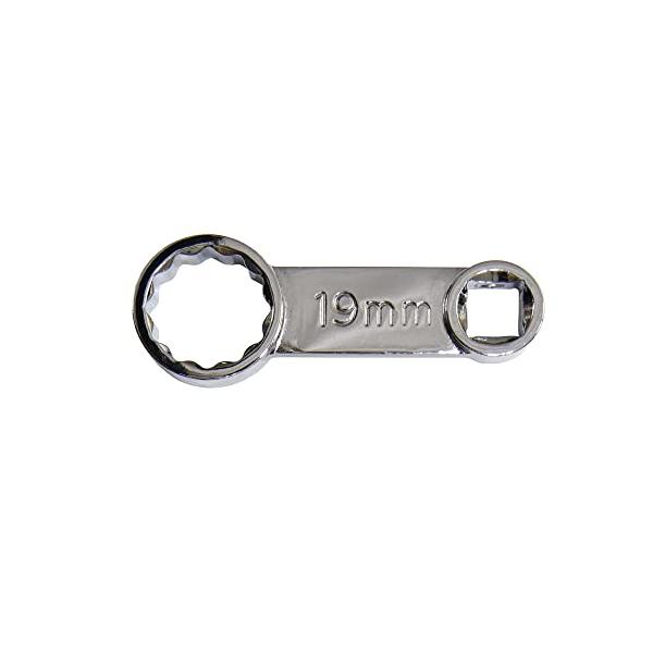 差込角(SQ)：3/8材質：クロームバナジウム鋼サイズ(mm)：19全長(L；mm)：73トルクレンチに取り付けて使用します