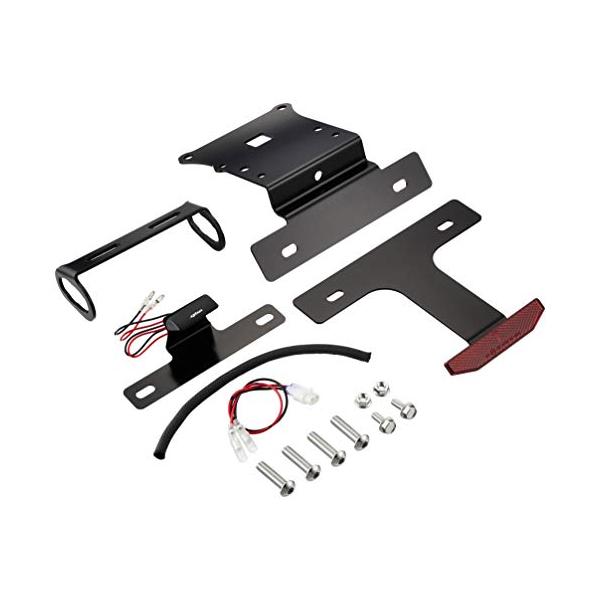 リアまわりをスッキリスタイリッシュに見せるフェンダーレスキット。ウィンカーランプは純正品が使用可能。適合車両:'18~ Z900RS/CAFE (2BL-ZR900C)材質:スチール ■色:ブラックLEDライセンスランプ、スリムリフレクター付属。