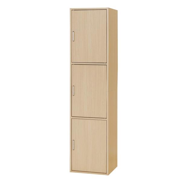 【商品概要】【商品説明】シンプルであきのこないナチュラルな木目柄のフルニコシリーズ。FUL-1845-3D NAは3枚扉の木製収納庫 ラックです。幅43cmのスリムタイプ。扉内には合計3枚の移動棚。収納物にあわせて高さを調節できます。白井産...