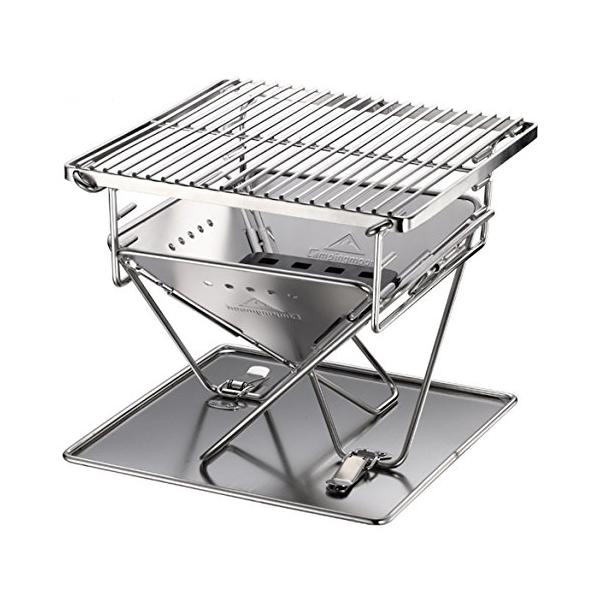 サイズ（収納時）：約幅30.5cm×縦27cm×厚み5.5cm組立サイズ（完成時）：高さ19.0cm〜22.0cm、横24.5cm×縦24.5cm重さ: 約2.4Kg材質：オールステンレス付属品：キャンバス製収納バッグ