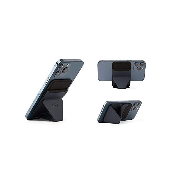 【多機能＆超薄いデザイン】単なる薄いウォレットだけではなく、こちらの磁気スマホスタンドはこれまでにないスマホの使用体験を提供します。位置調整可能でご自由にスマホをお使いいただけます。折りたたみ式のデザインで、更に便利且つ自由にご使用いただけ...