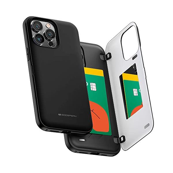 【カード収納】 カード入れの部分は曲線に従った設計になっており、2枚のカードをより簡単に収納できます。【二層保護】衝撃吸収の高い柔軟なTPUと硬質のポリカーボネートがあなたのスマホをしっかり守ります。【ミラーシール付き】背面カバーの内側に鏡...