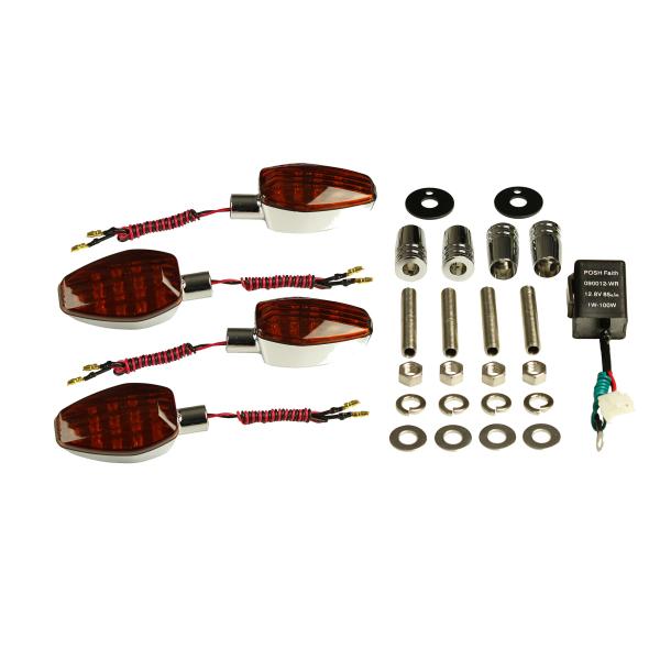 【商品概要】軽量ポリカーボネートボディ、ステーをウインカーボディーと一体化したスリムなデザイン。"Light Weight LEDウインカー"を一台分に必要なパーツを全てパッケージングしました。日本製専用LED対応ウィンカーリレー付専用ステ...