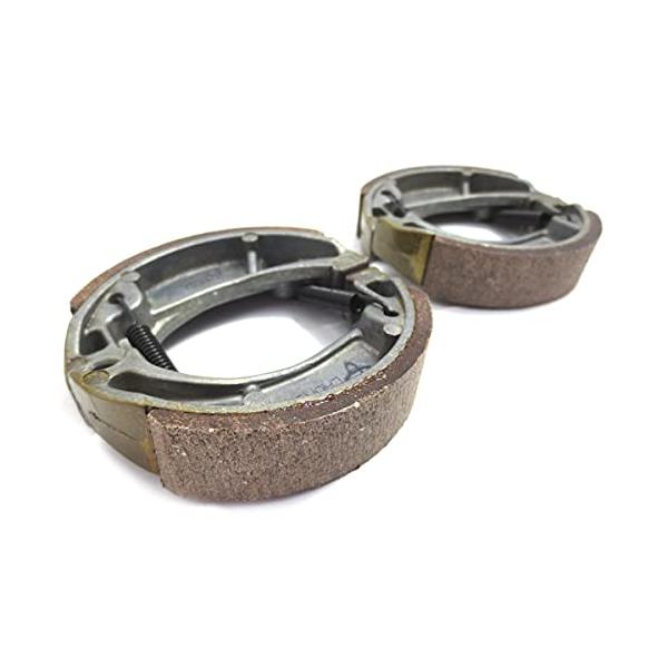 社外品ブレーキシュー２ヶ（フロント、リア）お得セット！スプリング付き！タクト(AF16)、ジョルノ、ジョルノクレア、クレアスクーピー、ジャイロX、ジュリオ などにも対応！ブレーキ装着後、作動確認をお願い致します。年式により適合しない場合もご...