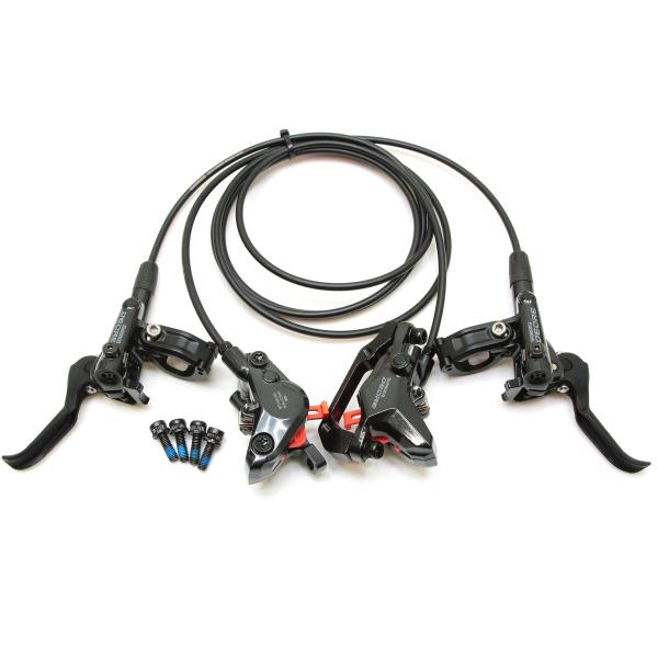 【商品概要】セット内容:　フロント用キャリパー／レバー（ホース長：約80Cm）重量：約　294ｇ（実測）２．リア用キャリパー／レバー（ホース長：約145Cm）重量：約　344ｇ（実測） ※レバー　：　右フロント　左リア３．キャリパー取り付け...