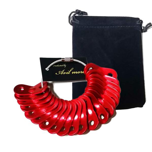 【商品概要】テントやタープのロープの長さを簡単に調節するための自在金具20個セットです。ワイヤーリング標準装備 と収納用ビロード袋の便利セットとなります。【サイズ】縦幅 約39mm／横幅 約16mm　穴径：約5‐6mm　板厚：約2.0mm【...