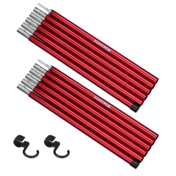 【商品概要】直径は19mm、材質はアルミニウム合金です。サイズ ：約(径)19mm×高さ231cm（38.5ｃｍ*6節）x1本；2本セット；収納サイズ ：44cm*15cm；アルミの厚さ：1mm ；重量は約966gです。ポールとポールの間に...