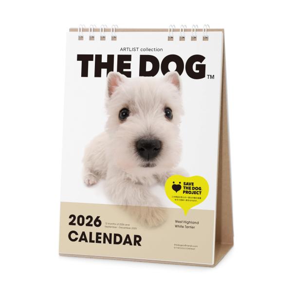 【商品概要】魚眼レンズで撮影された犬たちのユニークな表情が魅力の“THE DOG”シリーズの卓上2026年版カレンダー【デザイン】両面カラー印刷で、表は写真を大きく楽しめるデザイン、裏面は予定が書き込みやすい実用的なデザインです。｜日曜始ま...