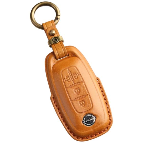 【商品概要】■ 日産 新型 スマートキー 専用の本革キーケース！専用設計で本体にぴったりフィット！まるで純正品のような品質■上質な牛革を使用した職人手作りの一品です。スマートキーの傷防止、落下の故障防止に役立ちます。■ 適合車種：日産 新型...