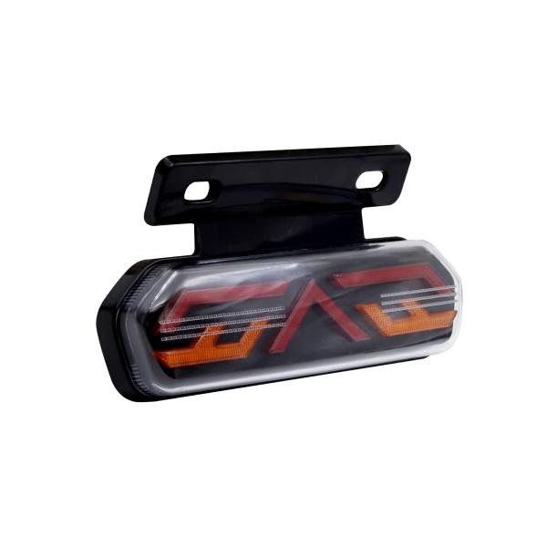 【商品概要】???「多機能テールランプ」：ブレーキとウインカー機能を兼ね備え、ステーが付いている便利な一体型バイク用テールランプです。2色発光：ブレーキ＝赤い光、ウインカー＝黄色い光。???「スタイリッシュなデザイン」：高輝度LEDチップを...