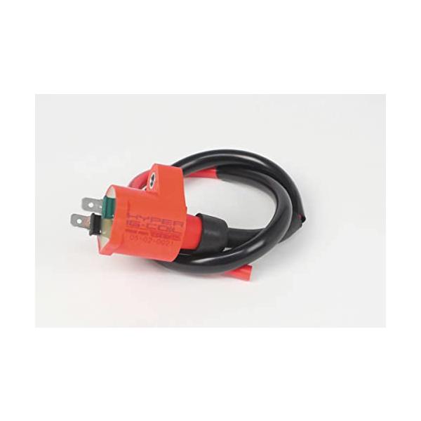 放電電圧がアップし優れた燃焼効率が可能になるハイパーイグニッションコイル取付けはノーマルと交換するだけイグニッションコイルのコードの長さ：500mmカラー：レッド