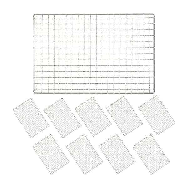 ?【 焼き網サイズ 】 (295×445mm) (29.5×44.5cm)にピッタリサイズです。?【プロも愛用】焼肉屋 など 業務用としても使用されている網です。また体にも安心な亜鉛メッキを使用し製造しています。肉や野菜を焼いても問題ありま...