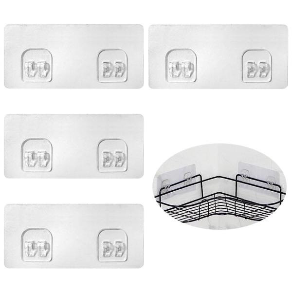 【商品概要】【商品仕様】サイズ：6×14cm、最大10kgまで耐えられる。セット内容：浴室ラックテープ*4。【高品質素材】PVC素材で作られており、防水性があり、非常に強い耐久性を持ちます。痕跡を残さず長寿命です。【特徴】透明で特有のダブル...