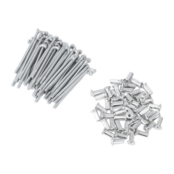 【商品概要】スポーク仕様: スポークねじサイズ: 10G; スポーク素材: 炭素鋼亜鉛メッキ; スポークカラー: シルバートーン; スポーク直径: 3 mm; スポークエルボー直径: 5.5mm; エルボーなしのスポーク長さ: 55mm; ...