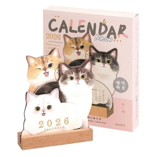 【商品概要】すすめのポイント：卓上に、毎月違う猫があなたを待っています。新しい月を迎えるたびに、ページをめくれば現れる全12種類の違う表情。あなたのデスクの風景が、月ごとに優しくリニューアルされます。特徴：取り外し可能なデザインで、各月のカ...