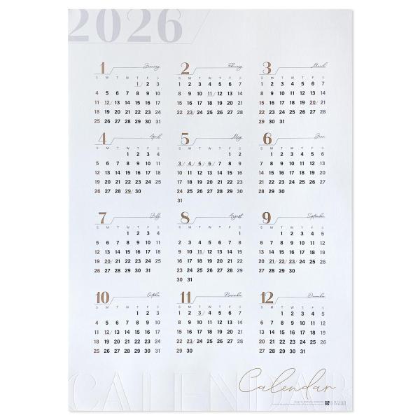 【商品概要】【SIMPLISH STANDARDのカレンダー】 フォントの美しさ・余白のバランス・色合い・線の太さに至るまで、隅々まで気を配って制作した、スタイリッシュなカレンダーです。シンプルなデザインに、ほんの少しアレンジを加えることで...