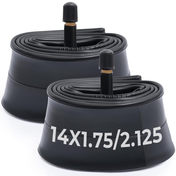 【商品概要】ワイド互換性：14"自転車チューブ適用自転車タイヤサイズ14x1.75/14x1.95/14x2.0/14x2.10/14x2.125。32mm 耐久性のあるスタンダード・米式バルブ付き。マウンテンバイク、クロスバイク、シティバ...