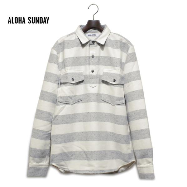 FASI GREY ALOHASUNDAY NATURAL グレー ブランド ボーダー 日本未発売 アロハサンデイ ボタンダウンシャツ アロハサンディ 長袖シャツ プレゼント検索キーワードプレゼント ギフト 贈り物 誕生日プレゼント クリス...