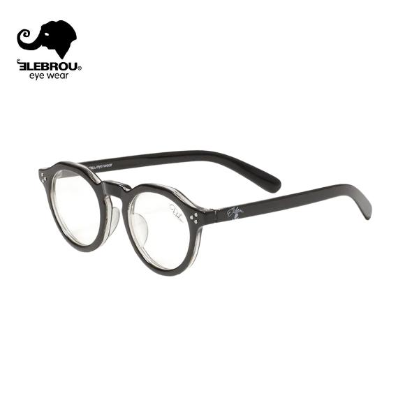 ブランドELEBROU eyewear / エレブロアイウェア商品名Beaujolais Clearlensフレーム・レンズカラーフレーム/テンプル：グロスブラックレンズ：クリア（UV400カットレンズ、目が透けて見えます。 紫外線99％U...