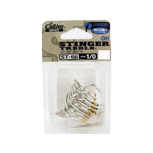 オーナー　カルティバ ST66 スティンガートリプルフックエキストラヘビーワイヤー(鋼硬線材)を使用し、ゲイブにヒラ打ち。ソルトウォータービッグフィッシュのためのスペシャルトリプルフックです。アピールしたいのは二段テーパーに精密尖頭加工され...