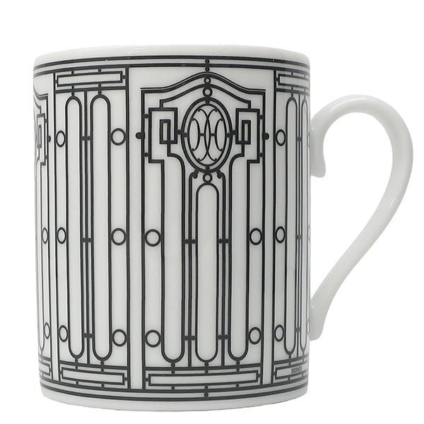 ■商品情報[管理番号]240500518937 [ブランド]エルメス（HERMES）[カラー]ホワイト×ブラック [素材]磁器[生産国]フランス[サイズ]詳細備考：直径/7.6cm 高さ/9.2cm  容量/300ml[重量]273g[付属...