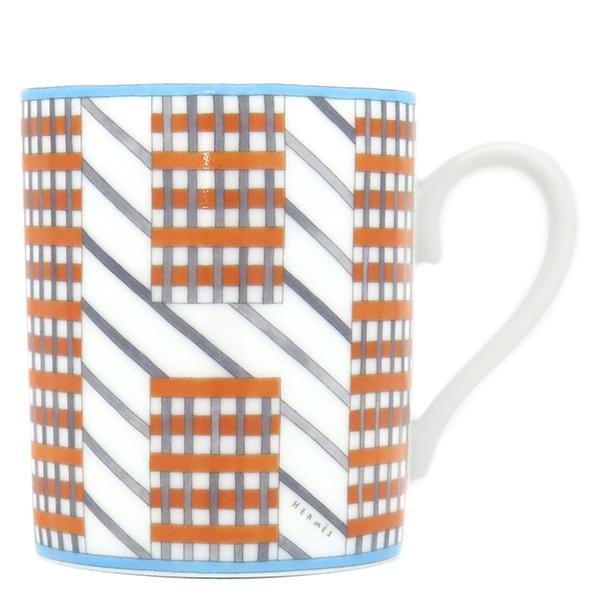 ■商品情報[管理番号]240500538269 [ブランド]エルメス（HERMES）[カラー]ホワイトXオレンジXブルー [素材]磁器[生産国]フランス[サイズ]詳細備考：直径/7.8cm 高さ/9.2cm  容量/300ml[重量]255...