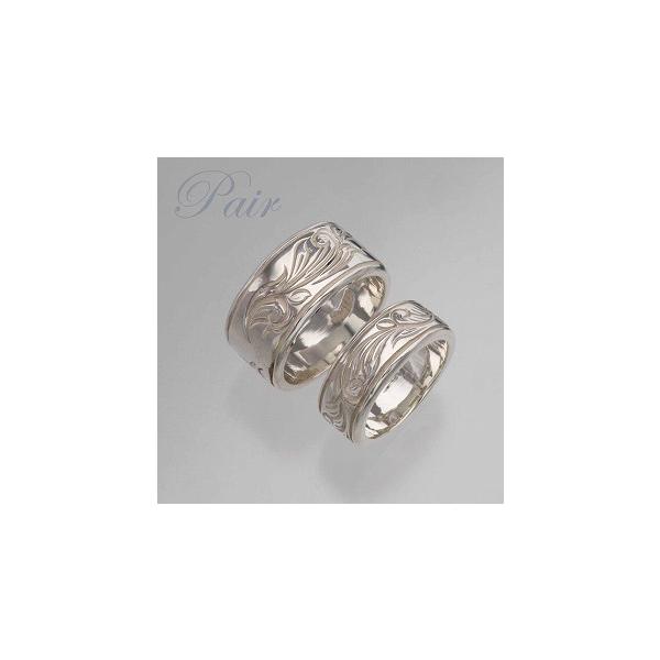 ペアリング【送料無料】 【ラッピング無料】 唐草がかっこいいシルバーペアリング重量感のある平打ちシルバーリングに唐草模様を掘り込みました。あきのこないデザインで、どんなときでも、何年たっても流行りすたりのない指輪です。いぶして渋く決めるのも...