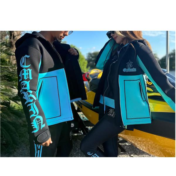 Cmarin　[男女兼用]　ツアーコート・レディース・メンズ兼用サイズ・伸縮性と保温性に優れた他ブランドにない厚手の3ｍｍ・良質生地のネオプレーン仕様で着崩れしない・手首にはマジックテープでサイズ調節可・YKKジッパー・腰のスリット入り・ラ...