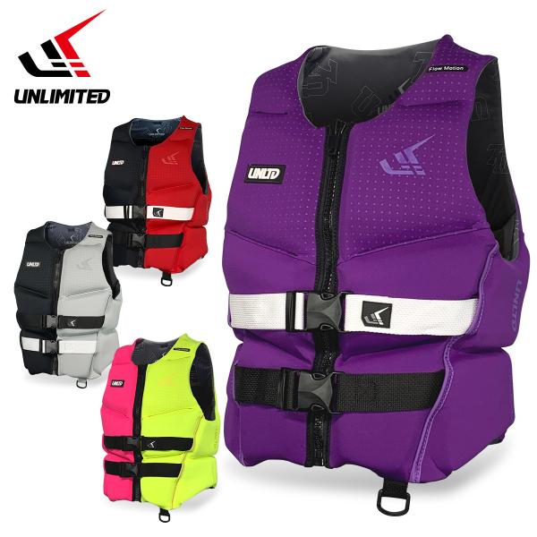 ジェットのパーツで大人気の"UNLIMITED"（アンリミテッド）　【日本小型船舶検査(特殊限定)法定備品対応品】・　ウエットスーツと同じクロロプレン素材・　インナーベルトシステム・　D-RING、ホイッスルも標準装備・　米国コーストガード...