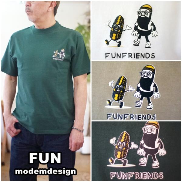 FUN modemdesign モデムデザイン　半袖Tシャツ　カットソー　 2411058124110581カラー（ホワイト）（カーキ）（グリーン）サイズ ２（M）着丈６５ｃｍ。身幅５０ｃｍ。肩幅４８ｃｍ。サイズ ３（L）着丈６７ｃｍ。身幅...