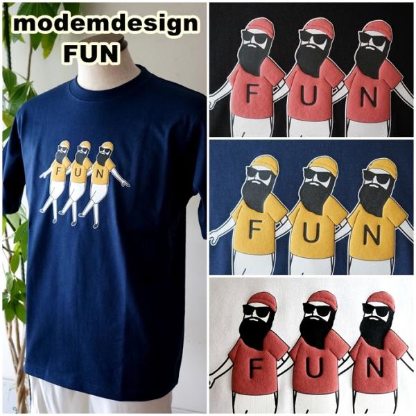 modem design/FUN(モデムデザイン/ファン) 半袖Tシャツ　半袖　カットソー　25100541 メンズファッション25100541カラー（ネイビー）（ブラック）（ホワイト）サイズ２（M）着丈６５ｃｍ。身幅５０ｃｍ。肩幅４７ｃｍ...
