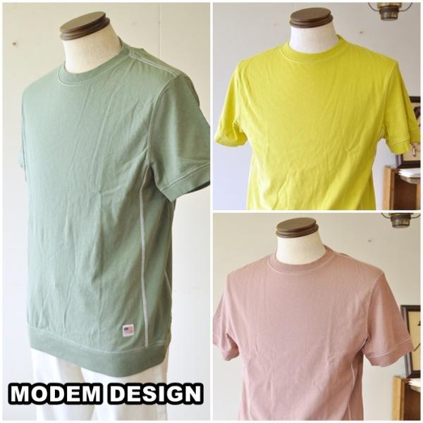 modemdesign モデムデザイン　半袖Tシャツ　カットソー　メンズ　tシャツ　S-3D　Sー３Dカラー（マスタード）（グレージュ）（グリーン）サイズ　２（M）着丈６４ｃｍ。身幅５０ｃｍ。肩幅４３ｃｍ。サイズ　３（L）着丈６６ｃｍ。身幅...