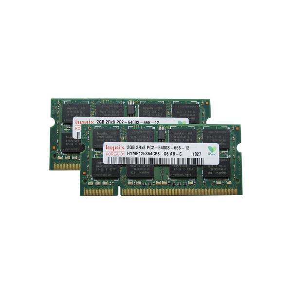 ○メーカー：hynix○容量：2GB×2=4GB○ヘルツ：6400○型番：pc2-6400s○サイズ：ノート用