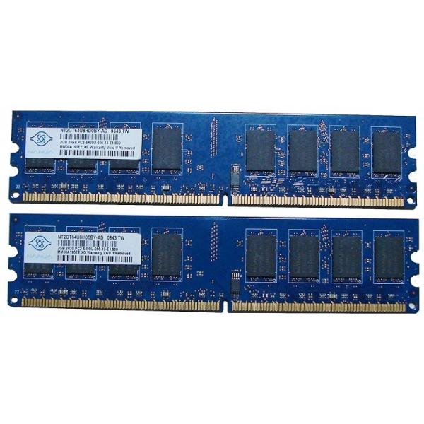 Nanya PC2-6400U (DDR2-800) 2GB x 2枚組み 合計4GB 240pin DIMM 4G Kit デスクトップパソコン用メモリ ●中古パソコンから外した物です。動作確認済です。初期保証は1か月保障します。●送料無...
