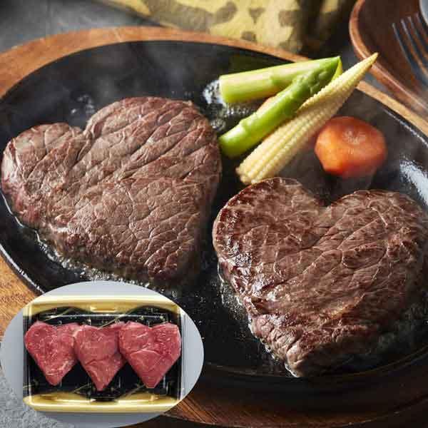 国産牛のモモ肉をハート形にカット致しました。記念日やご贈答、大切な方へのちょっとしたサプライズにおすすめです。■賞味期限：90日■規格：モモステーキ×3枚 （計360g）■発送の目安：問屋発注後、5営業日以内の発送予定。