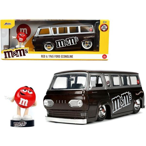 JADA TOYS 1/24 エムアンドエムズ レッド フィギア ＆フォードエコノライン Hollywood Ride M &amp; M’s Red &amp; 1965 FORD Econoline ダイキャスト 国内在庫商品です。【仕...