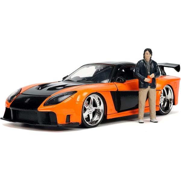 JADA TOYS 1/24 ワイルドスピード TOKYOドリフト マツダ RX-7(FD) 1995 ハン フィギア Fast &amp; Furious 1995 Mazda RX-7 Widebody (RHD) Orange Met...