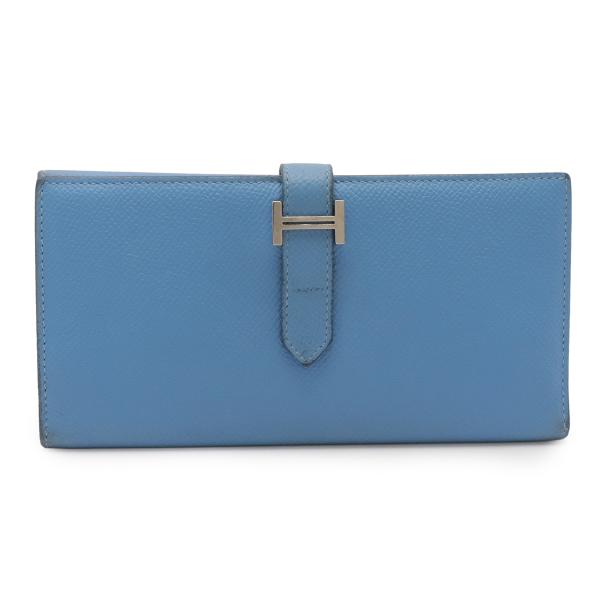 ［程度］中古 ABランク【商品説明】［サイズ］W17.5cm H9cm［材質］ヴォーエプソン［カラー］ブルーパラダイス［仕様］札入れ1、小銭入れ1、カードポケット10、その他ポケット4［付属品］なし【コンディション】［外側］薄汚れ、角、フチ...