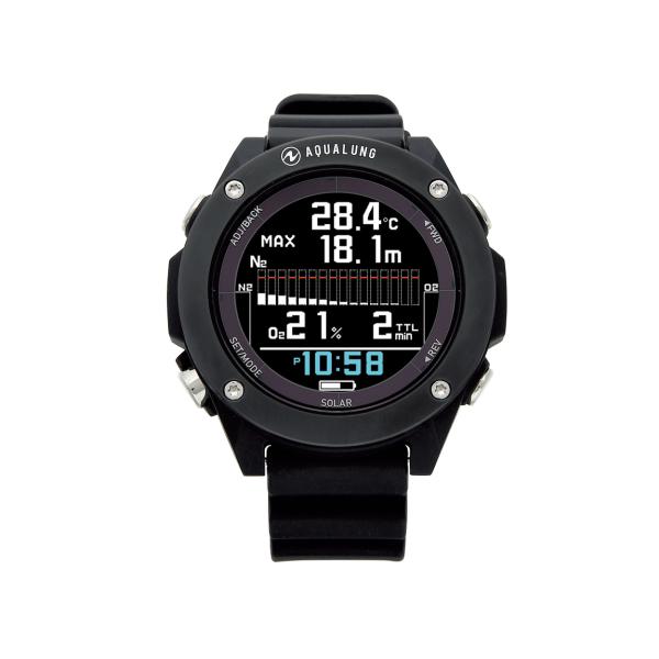 製品概要・サイズ ：57 × 55mm・厚さ ：17mm・重量 ：89g・特徴・見やすいカラー液晶ディスプレイ・水中表示は、文字の大きい “ノーマル ” と多情報表示の “マルチ “ のディスプレイ切替が可能・ソーラーバッテリー &amp;...