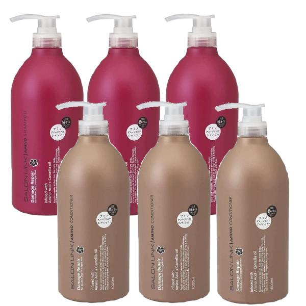 【単品18個セット】サロンリンク アミノ ダメージリペア 椿シャンプー 1000ML 熊野油脂(代引不可)【送料無料】 サロンリンク アミノダメージリペア椿 シャンプー&コンディショナー