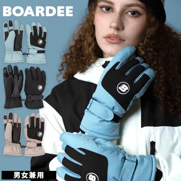 BOARDEE　ボーディー メンズ レディース スノーボード グローブ■BD24LFGL01■耐水圧10,000mm・内部裏起毛・撥水加工・内部SBR素材・滑り止め加工・サイズ調整可・紛失防止バックル付・手首パウダーガード耐水圧10,000...