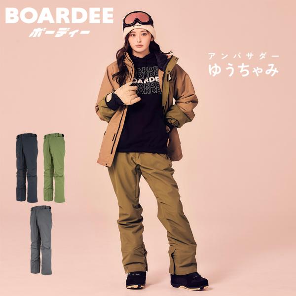 BOARDEE ボーディー レディース スノーボード パンツ■OB43Wスリムシルエット■素材　ポリエステル■耐水圧20,000mm■透湿性：3,000g■パンツ・ウエスト調整可・パウダーガード(裾)・パウダーガード(ウエスト)・サイドポケ...