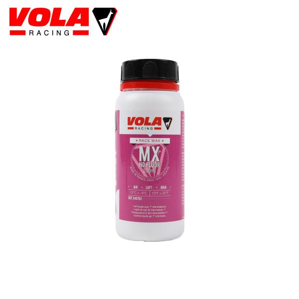 VOLA ボラ MX スノボ リキッド ワックス■MX NO FLUOR■カラー：PURPLE■サイズ：250mlAIR -12°C ＞ -4°C / 10°F ＞ 25°F※メーカー企画書の情報で商品登録を行っております。予告なしに商品名...